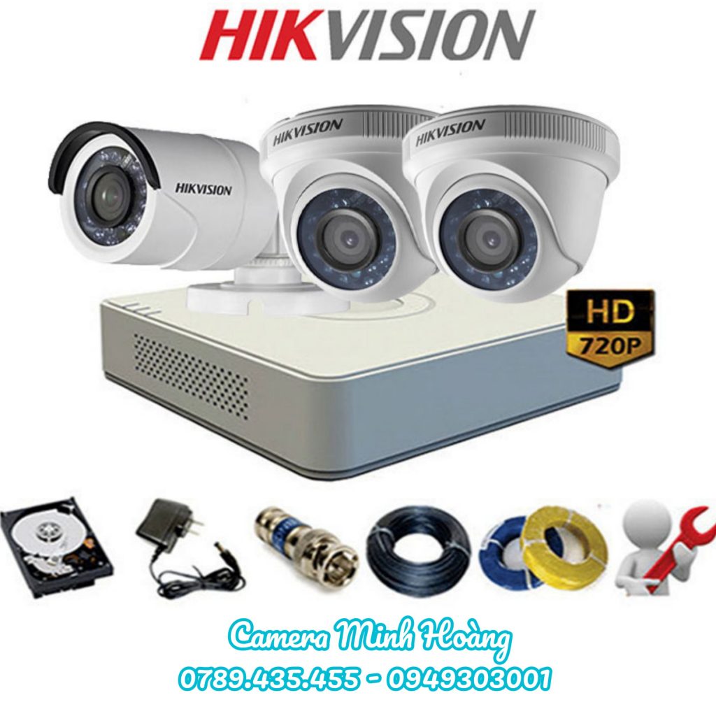 Trọn Bộ 3 Camera HIKVISION 2MP – HDTVI camera minh hoang
